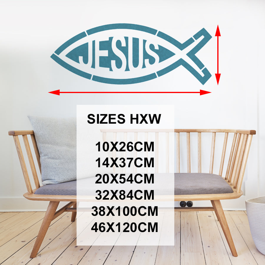 Jesus Fish Symbol Stencil, Religious Christian Home Wall Decor ...