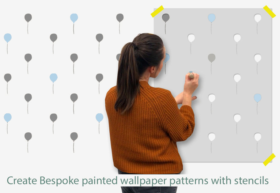 BALLOON WALL Pattern STENCIL, Paint Bespoke Wallpaper decoration using ...