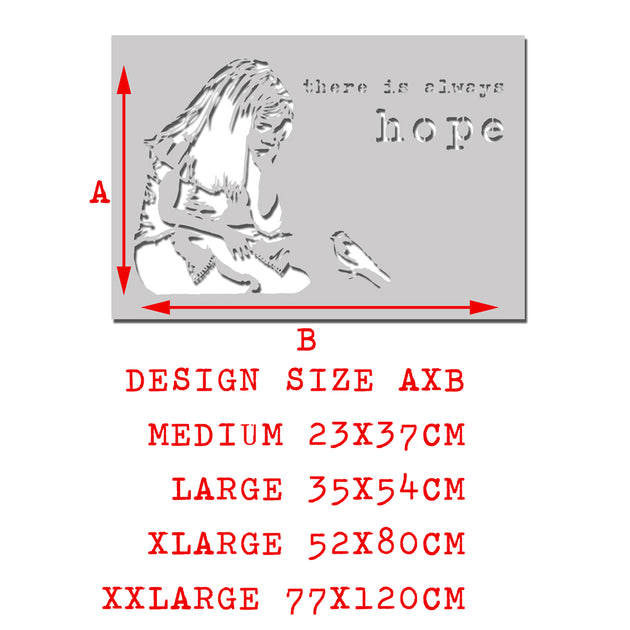 Banksy Girl BLUEBIRD Stencil , There is always hope – IdealStencils