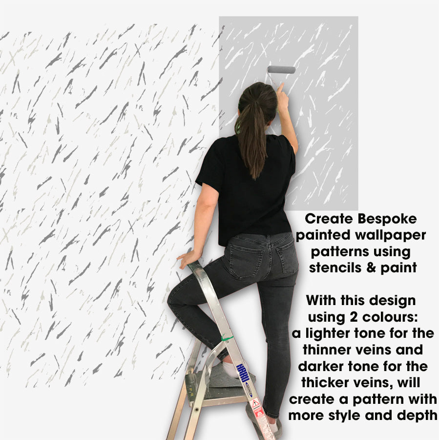 CARRARA Marble Pattern Stencil, Marble Veins Lines Texture, Reusable ...