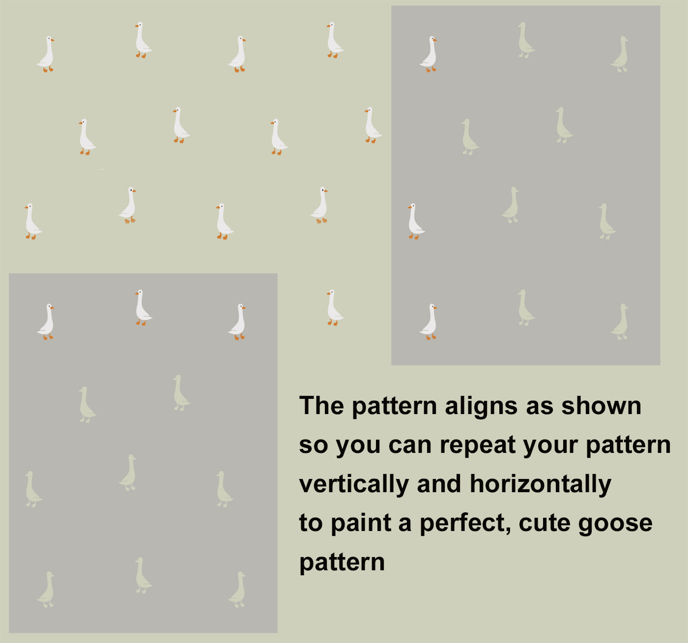 Goose Pattern Nursery Wall Stencil, Paint Geese Duck Baby Room ...