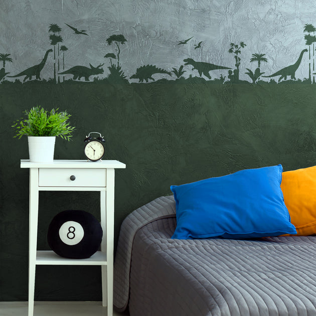 JURASSIC, Dinosaur Kids Room Decor WALL STENCIL - Paint Dinosaur Wall ...