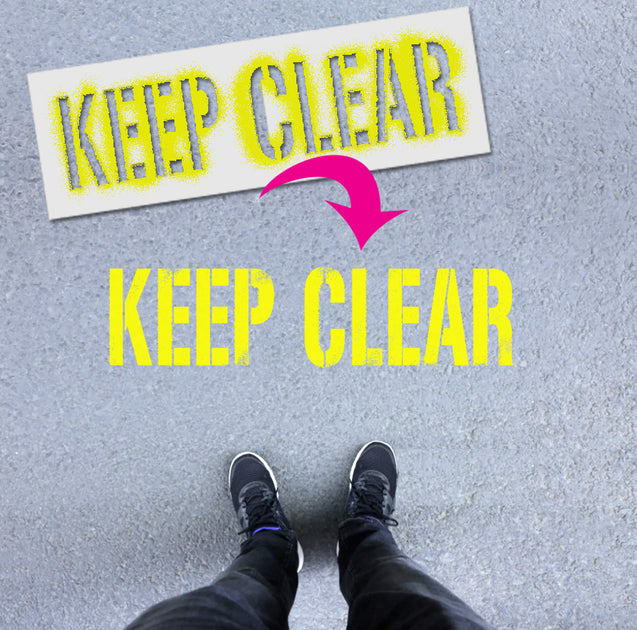 KEEP CLEAR Reusable Stencil fpr Painting Floors, Walls, Warehouses, Car ...
