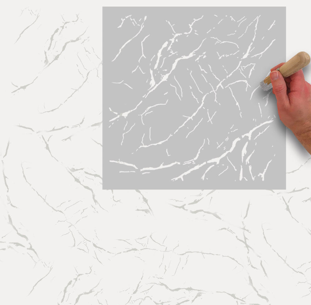 MARBLE VEINS Pattern Stencil, Faux Marble Texture Craft Stencil, 12x12 ...
