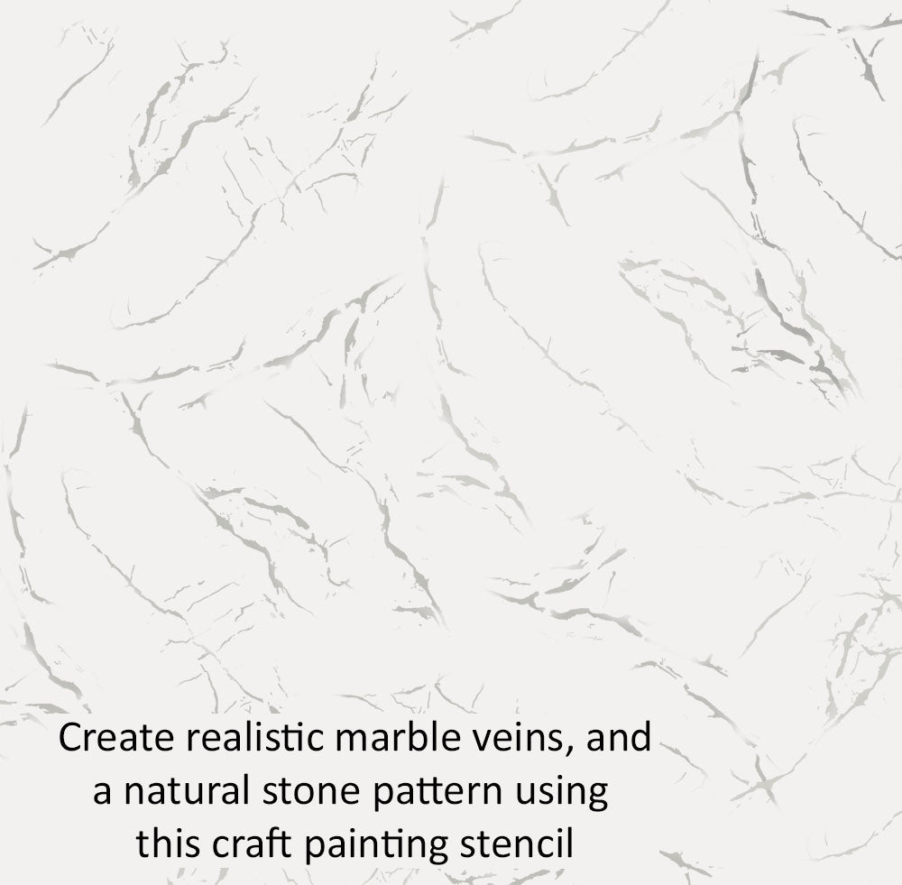 MARBLE VEINS Pattern Stencil, Faux Marble Texture Craft Stencil, 12x12 ...