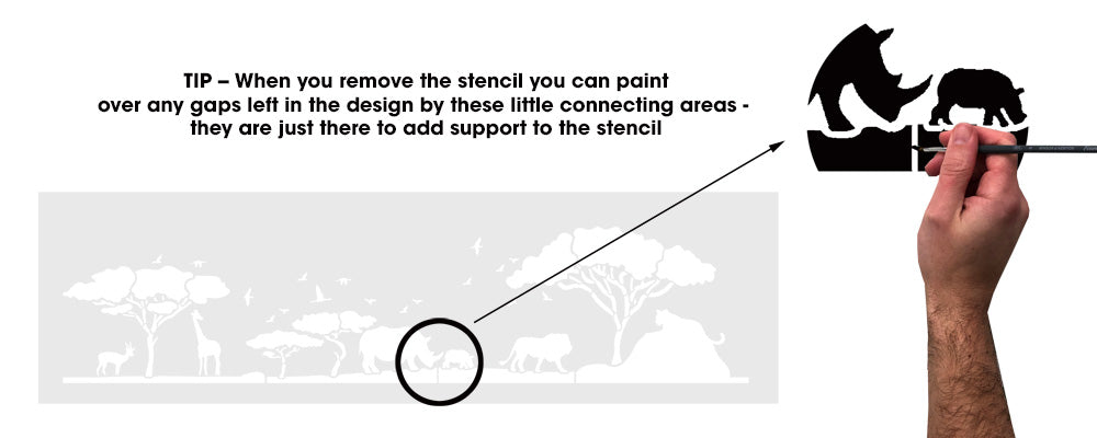 SAVANNAH Safari Animals Wall Border Stencil, Savanna style Border ...