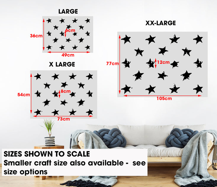 TEXTURED STAR Pattern Stencil, Paint Bespoke Wallpaper decoration using ...