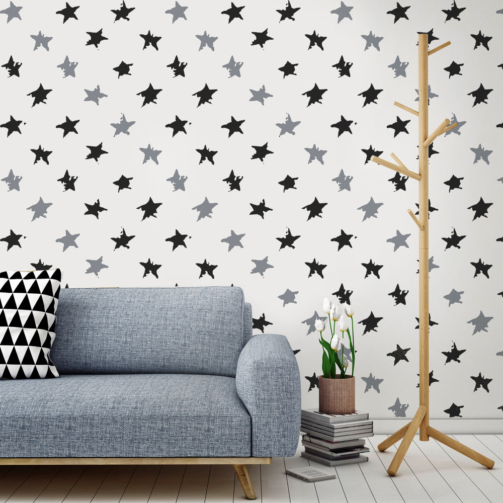 TEXTURED STAR Pattern Stencil, Paint Bespoke Wallpaper decoration using ...