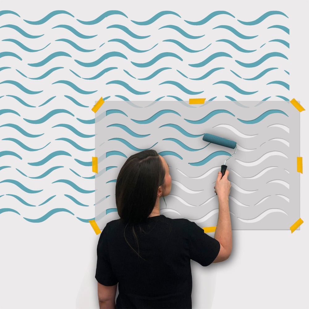 Waves Design Stencil Symmetrical Waves Stencil | Kristie Taylor