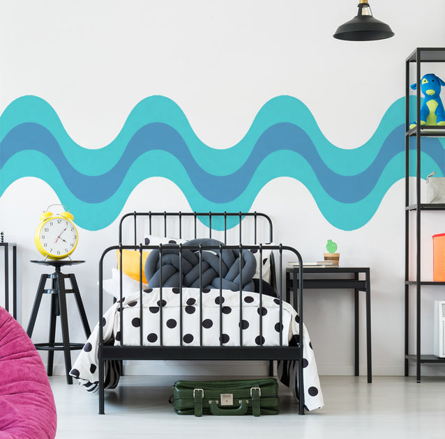WAVY LINES STENCIL, Retro Stripe Pattern Wall Stencil, Reusable Home ...