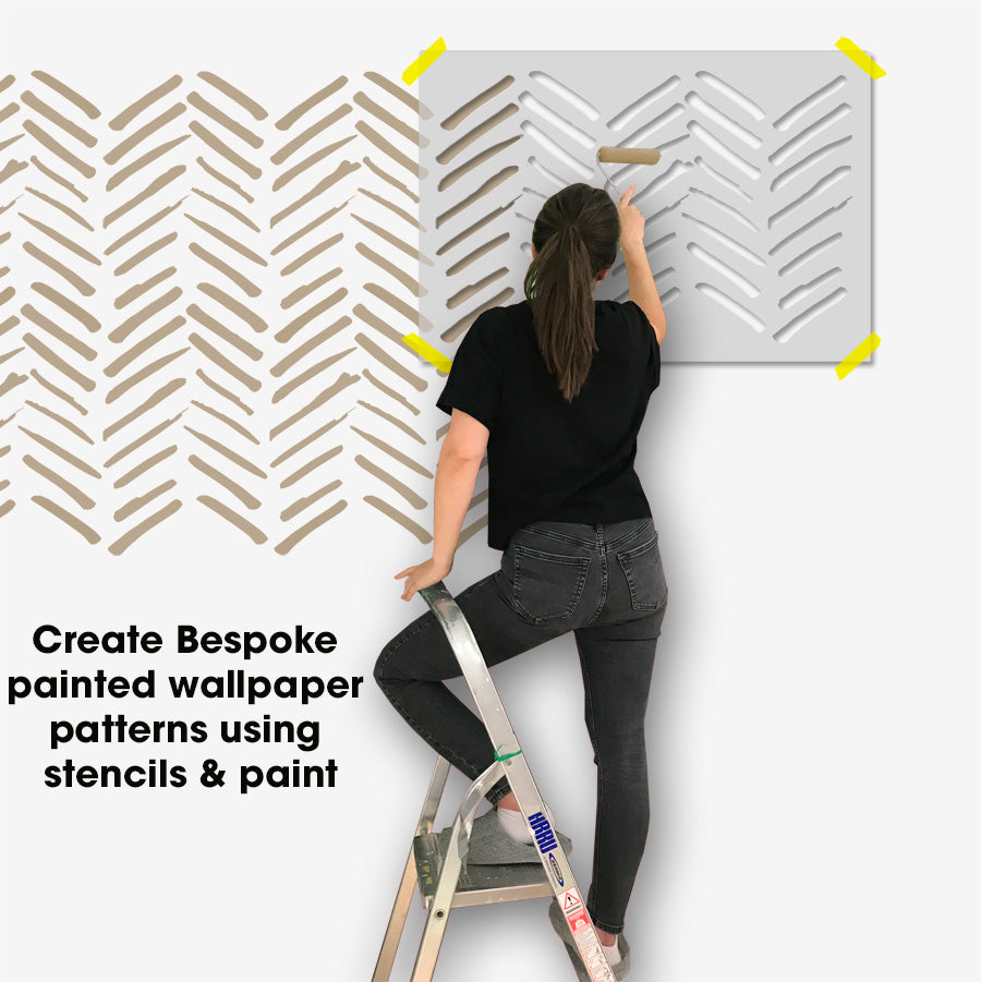 Willow Herringbone Pattern Stencil, Home Decor & Craft Stencil, Nursery ...