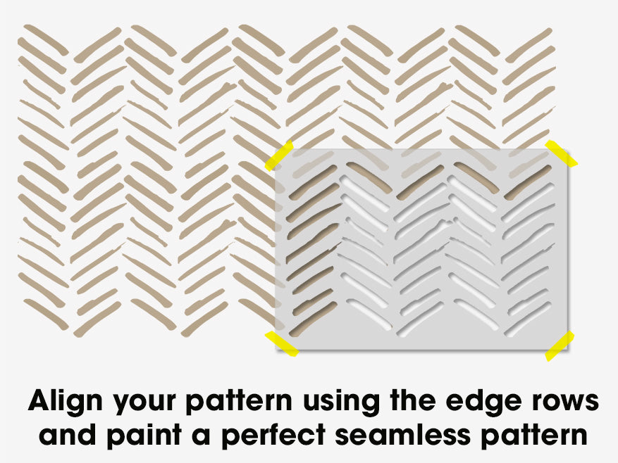 Willow Herringbone Pattern Stencil, Home Decor & Craft Stencil, Nursery, Bedroom, Kitchen ...