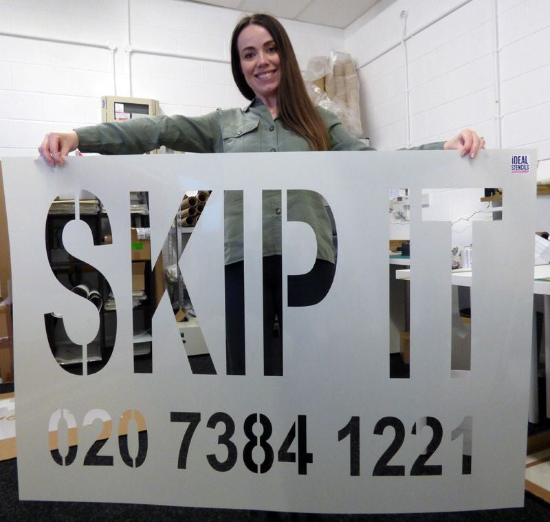 Custom Skip Stencils | Skip painting | name & contact details ...