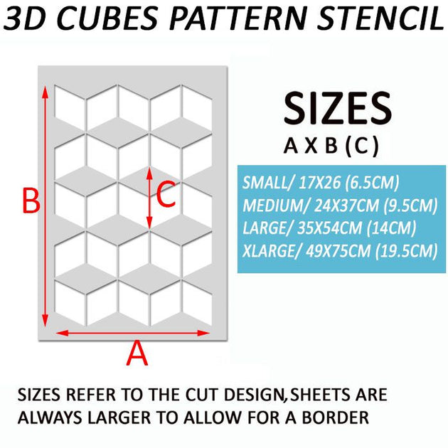 3D Cubes Stencil | Wall Decor | Ideal Stencils – IdealStencils