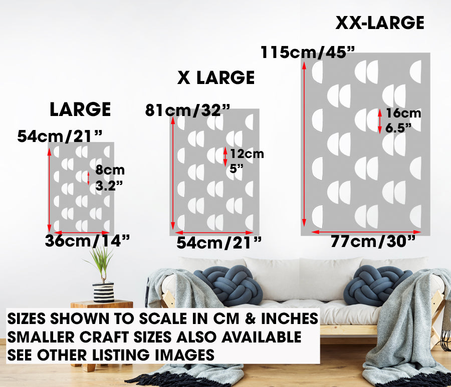 ARC Abstract Geometric Shapes Wall Stencil, Home Decor Stencil ...