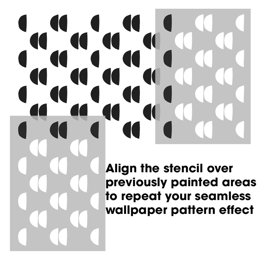ARC Abstract Geometric Shapes Wall Stencil, Home Decor Stencil ...