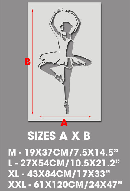 SYLVIE BALLERINA Stencil, Ballet Dancer Wall Art Painting Stencil ...
