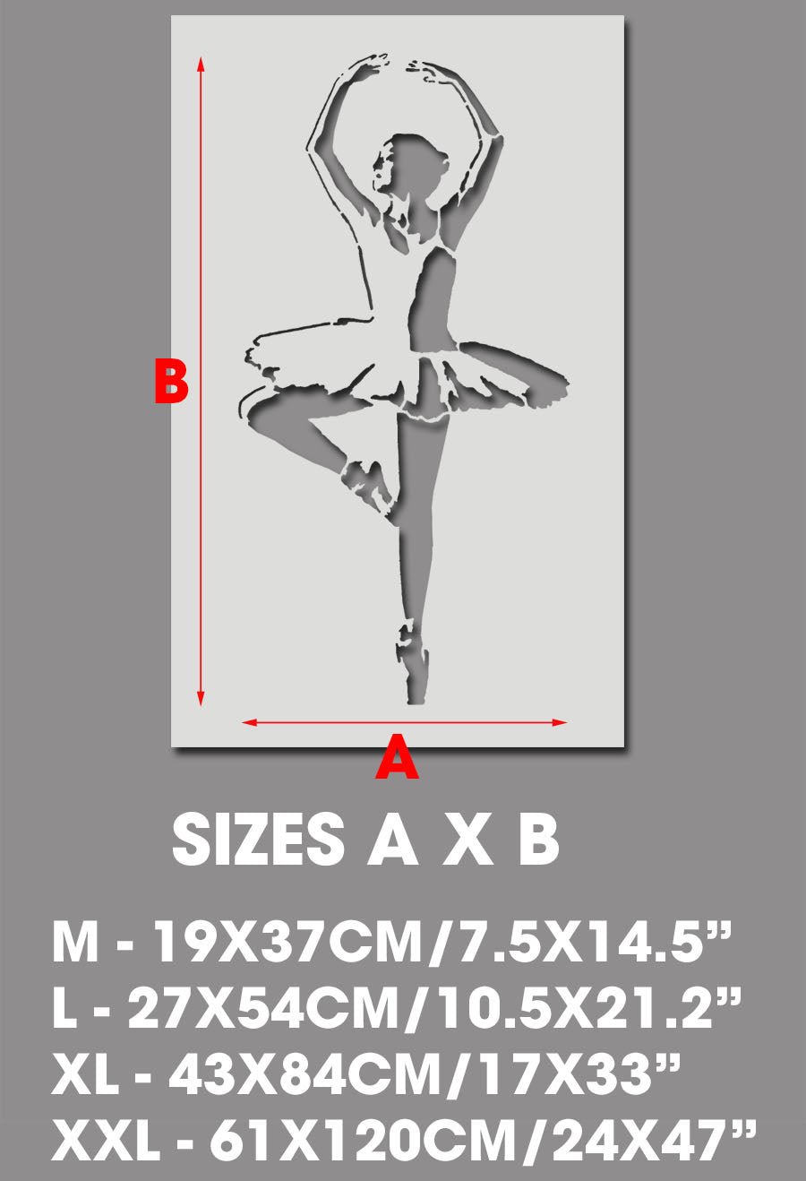 SYLVIE BALLERINA Stencil, Ballet Dancer Wall Art Painting Stencil ...