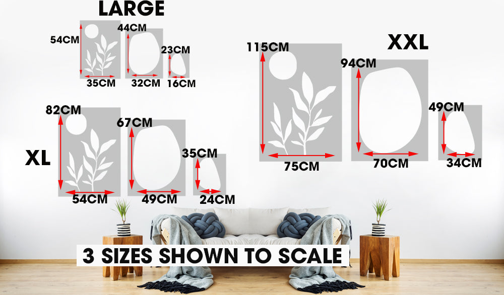 Abstract Shapes, Plant & Sun Stencil Kit, BOHO STYLE Wall Decor ...