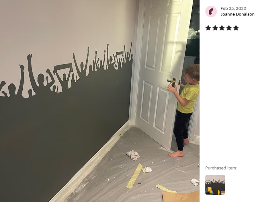 Football Crowd Wall Painting Stencil - Wall Decor Stencil – IdealStencils