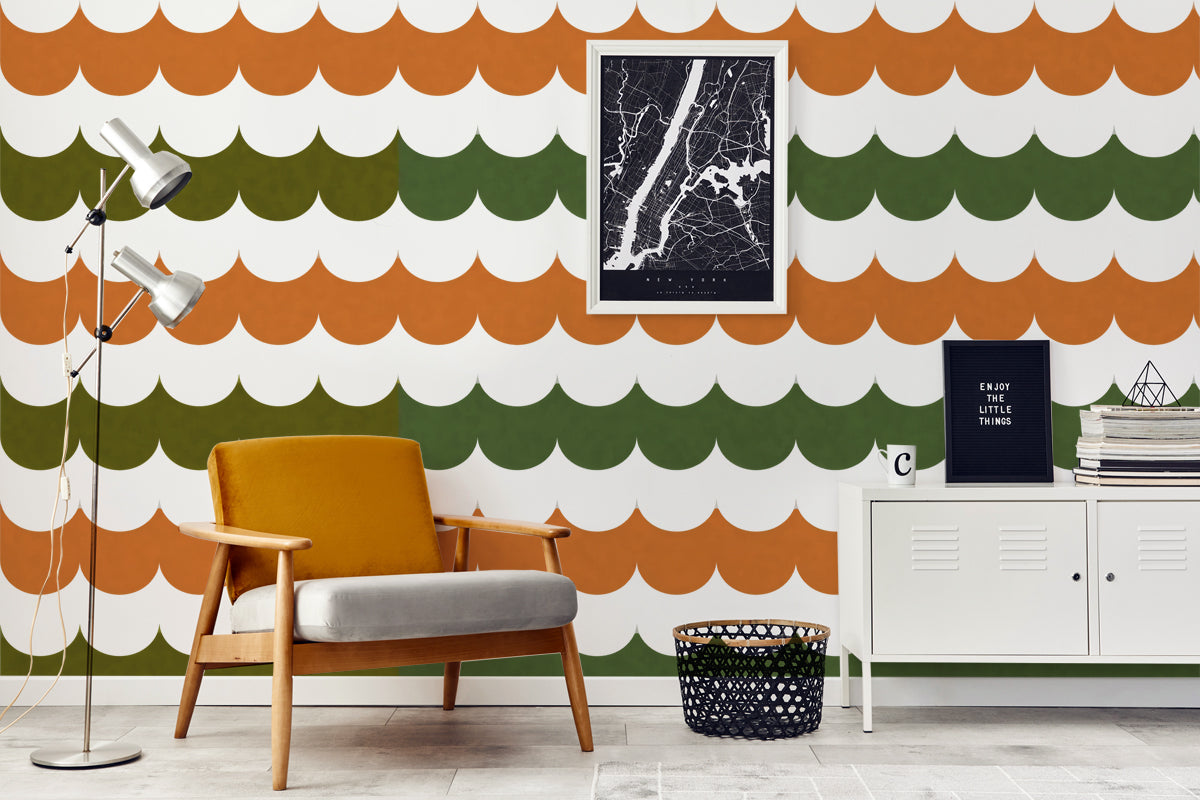 ALLOVER Scallop Wall Pattern Stencil, Modern Minimal or Nursery Wall D ...