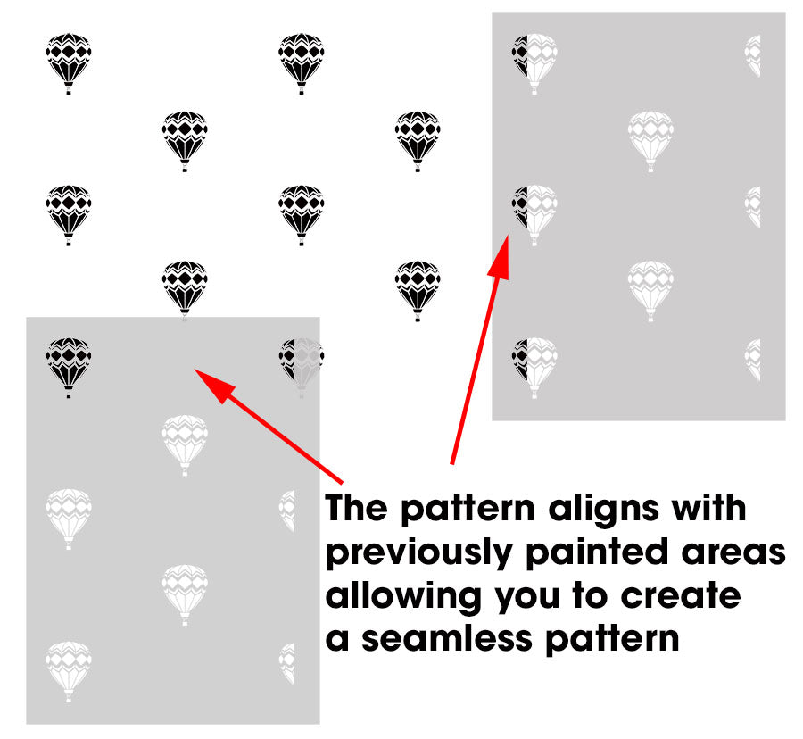 Hot Air Balloon Wall Pattern Stencil, Nursery Wall Decor – IdealStencils
