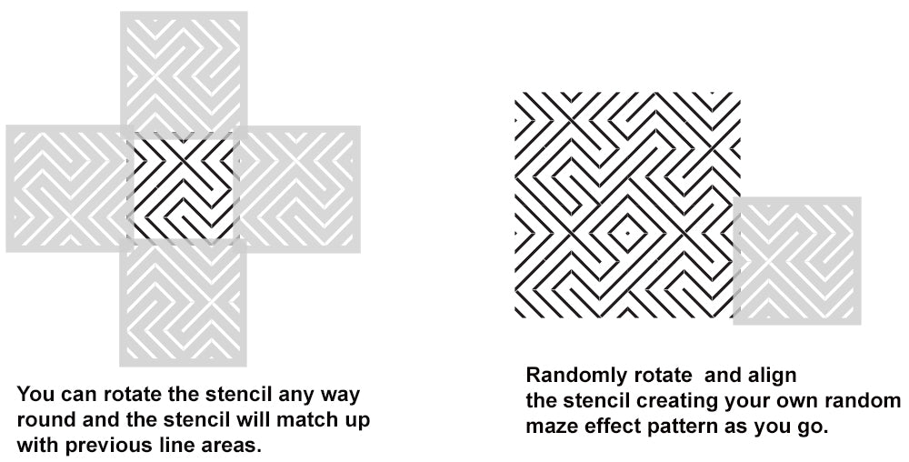 LABYRINTH Wall Pattern Geometric Stencil - modern / geometric / tribal ...