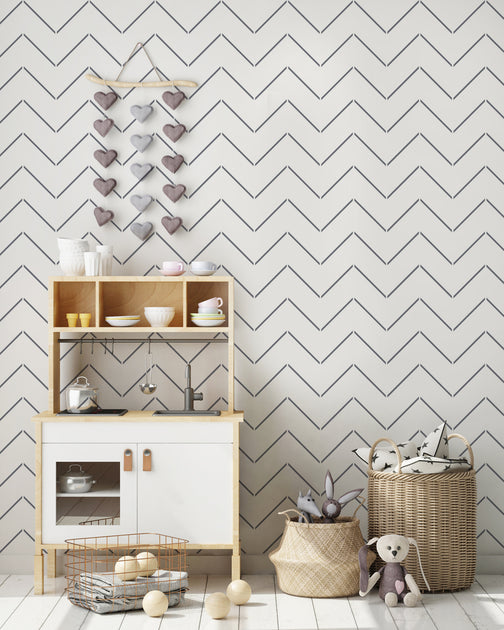 MEANDER Chevron Zig-Zag Stencil, Kids Children Bedroom Nursery Wall ...