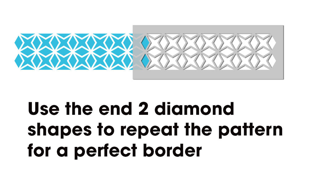 MEDINA Moroccan Border Stencil, Traditional Islamic Tile Effect Border ...