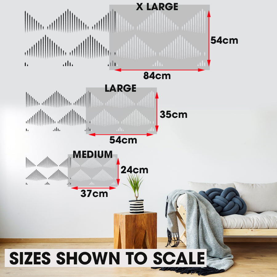 PYRAMID Wall Pattern Stencil, Primitive Boho Style Wall Decor ...
