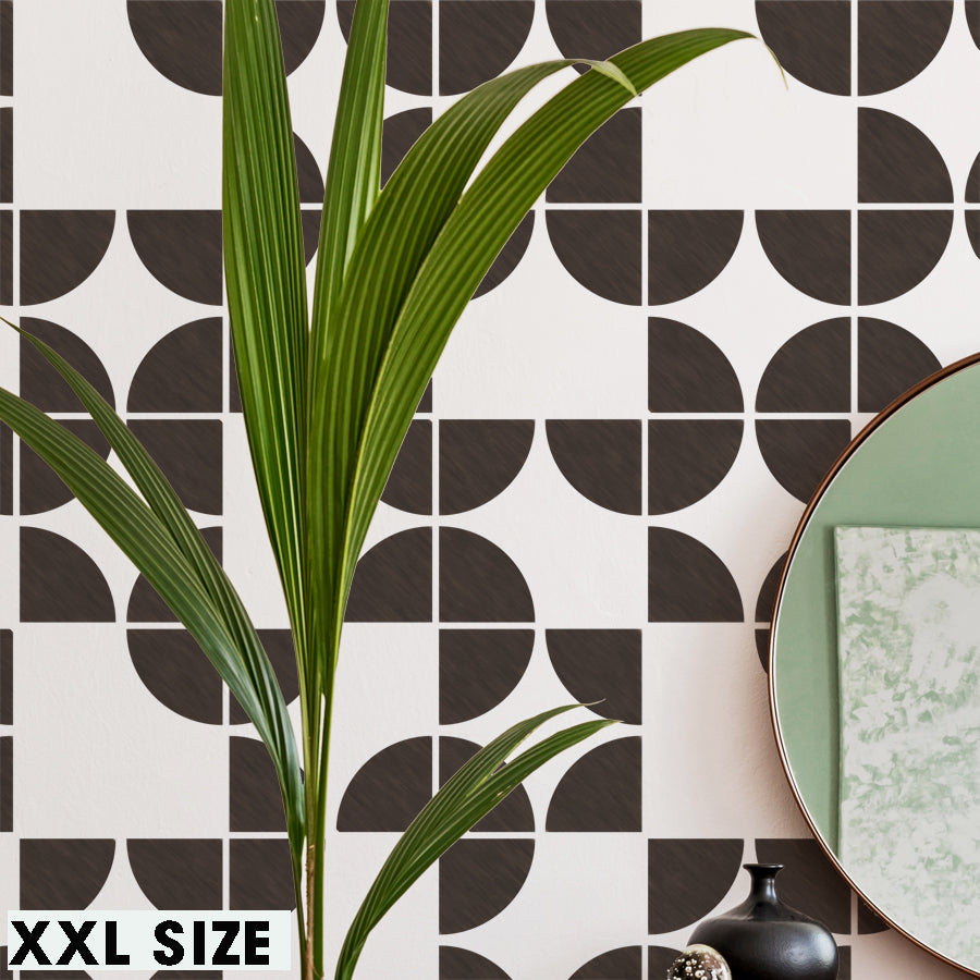 Quarter Circles ABSTRACT Wall STENCIL, BAUHAUS Style Geometric Wall De ...
