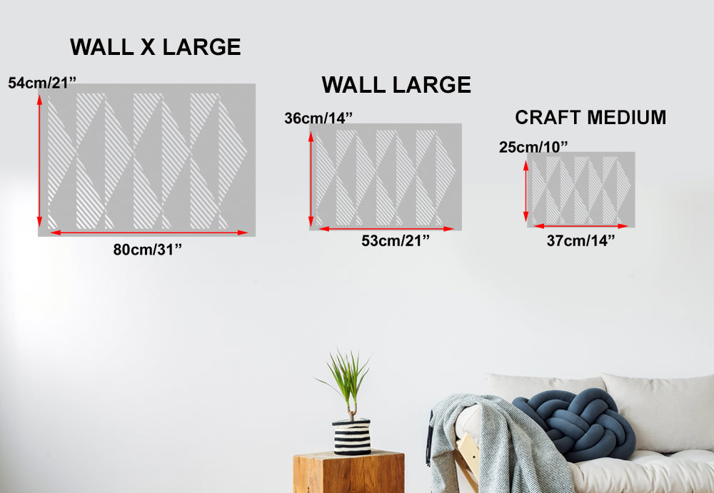 SHADOW DIAMONDS Abstract Geometric Pattern Stencil - Wall Decor Stencil ...