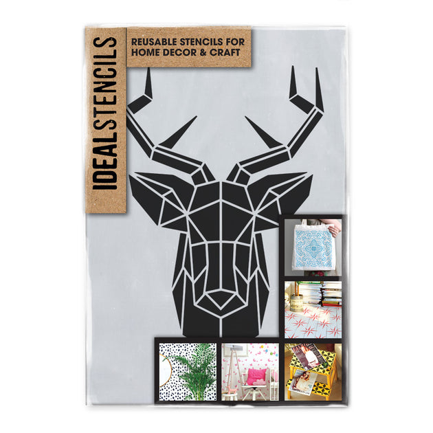 Stag Head Geometric Stencil | Home Decor & Craft | Ideal Stencils ...