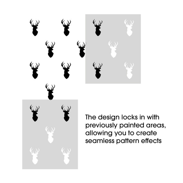 Stag Head Pattern Stencil | Home Decor & Craft | Ideal Stencils ...