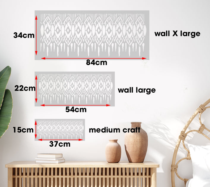 TIMOR Ikat style Border Stencil, Ethnic Bohemian Wall Decor – IdealStencils