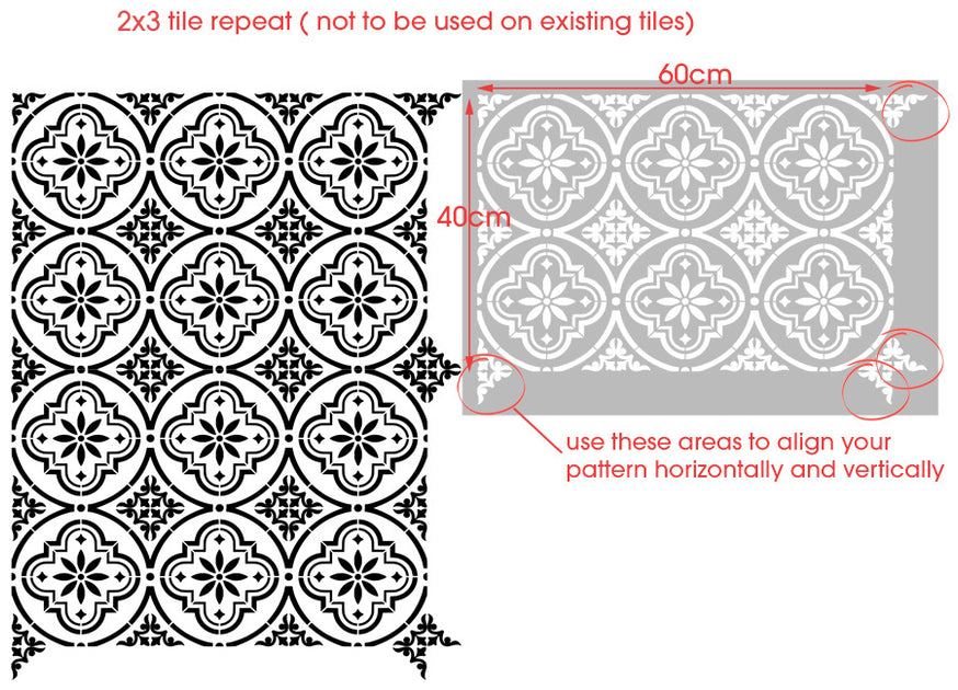 Alhambra Tile Stencil - Ideal Stencils – IdealStencils