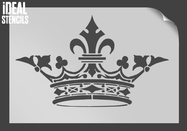 Crown stencil | Shabby Chic Furniture Painting Stencil – IdealStencils