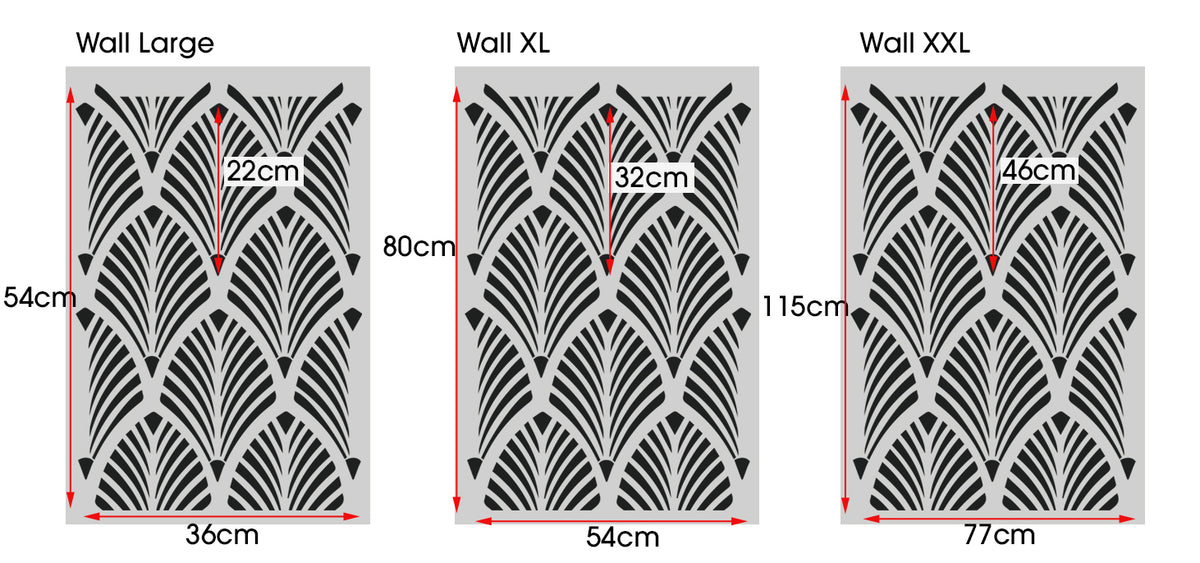 Art Deco Fan Pattern Stencil, Home Wall Decor Stencil – IdealStencils