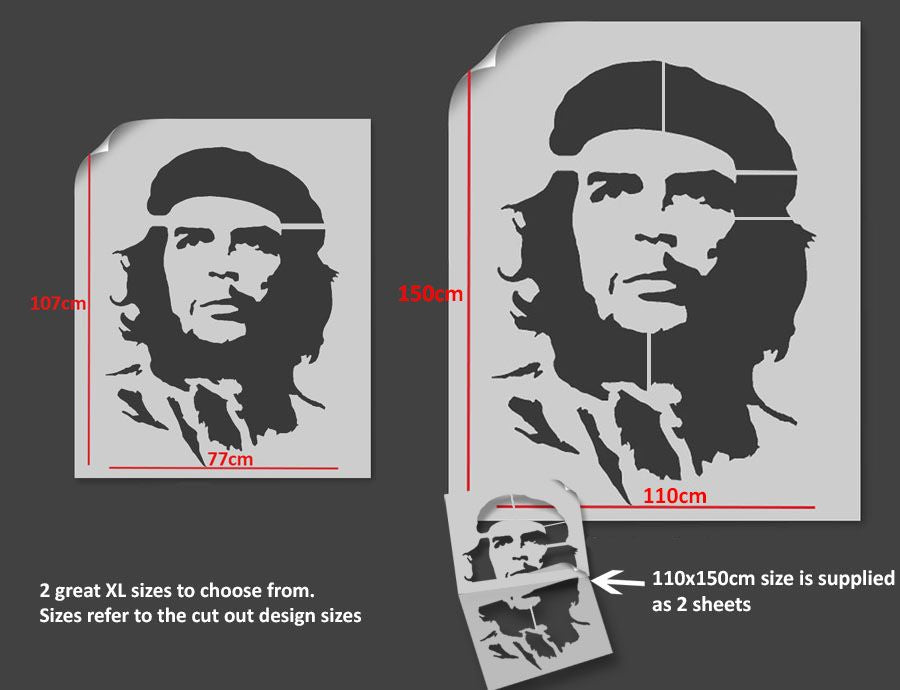 Banksy Large Che Guevara Wall Stencils | Paint your own Banksy | Ideal ...