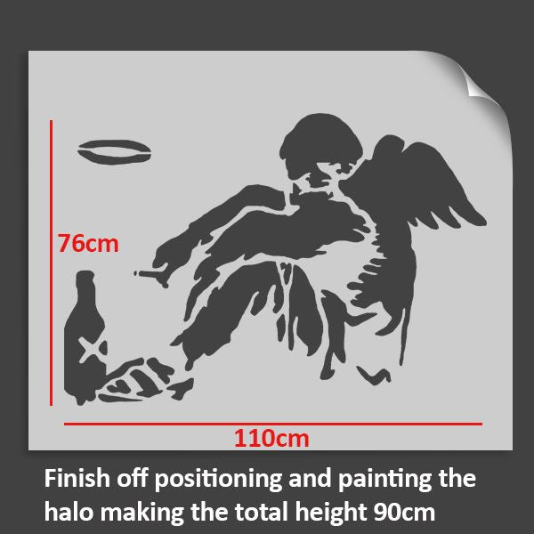 Banksy Fallen Angel Stencil | Life Size Wall Stencils | Ideal Stencils ...
