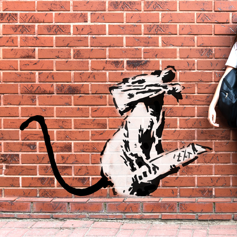 Banksy Rat with Knife Stencil - Graffiti Wall Art Painting Stencil ...
