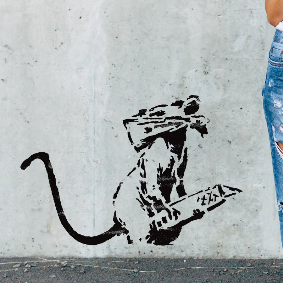 Banksy Rat with Knife Stencil - Graffiti Wall Art Painting Stencil ...