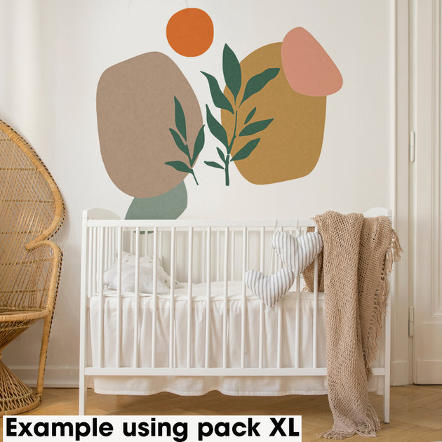 Abstract Shapes, Plant & Sun Stencil Kit, BOHO STYLE Wall Decor ...