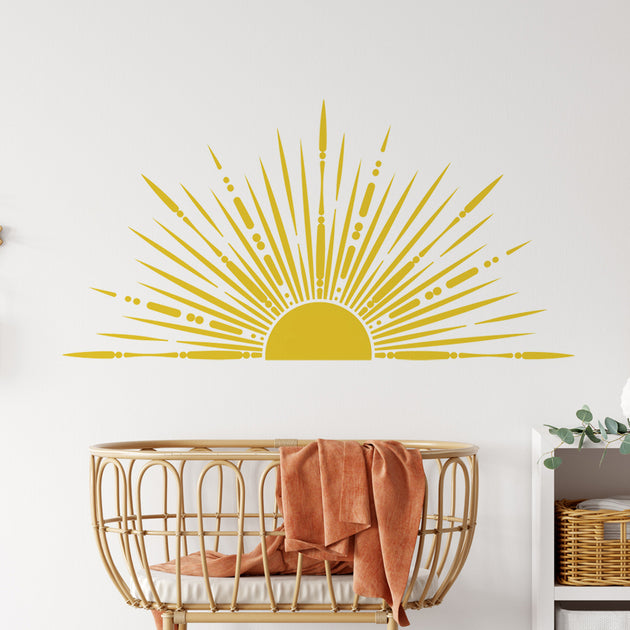 Sun Nursery Wall Stencil, Sun BOHO STYLE Nursery Wall Decor – IdealStencils