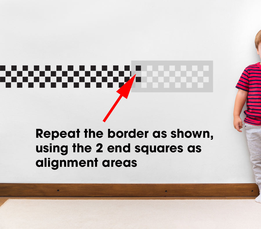 CHECKERED FLAG F1 Border Stencil, Kids Room Car Racing Decor ...