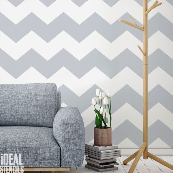 Chevron pattern stencil - Besoke wall decor | Ideal Stencils ...
