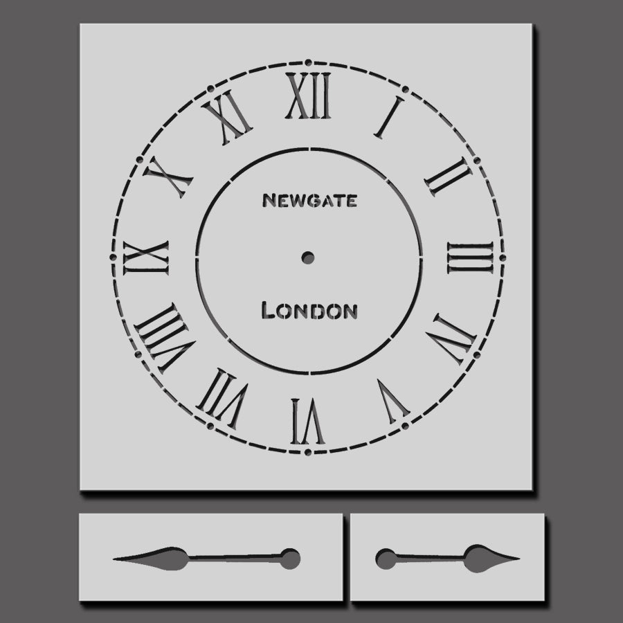 Clock Face Stencil, Vintage Roman Numerals, Painting Stencil ...