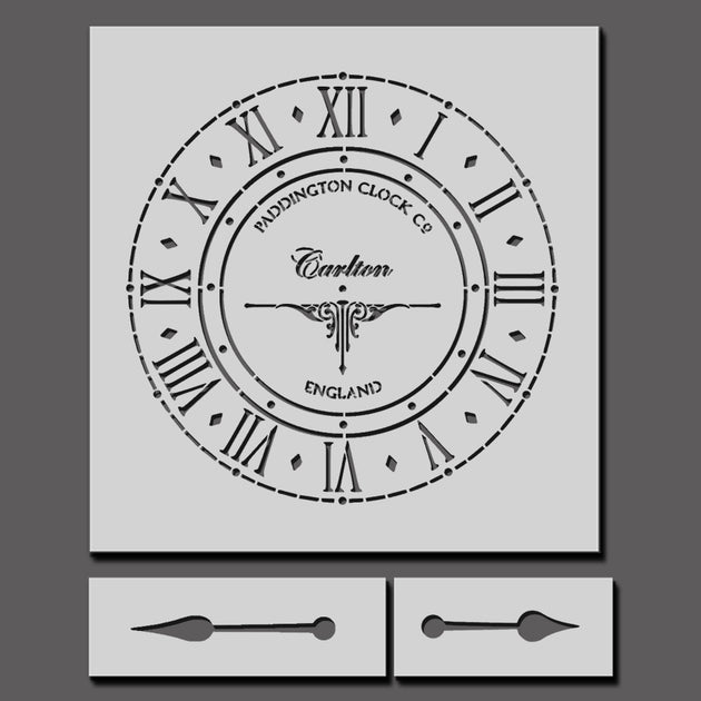 Clock Face Stencil, Antique Roman Numerals, Painting Stencil ...