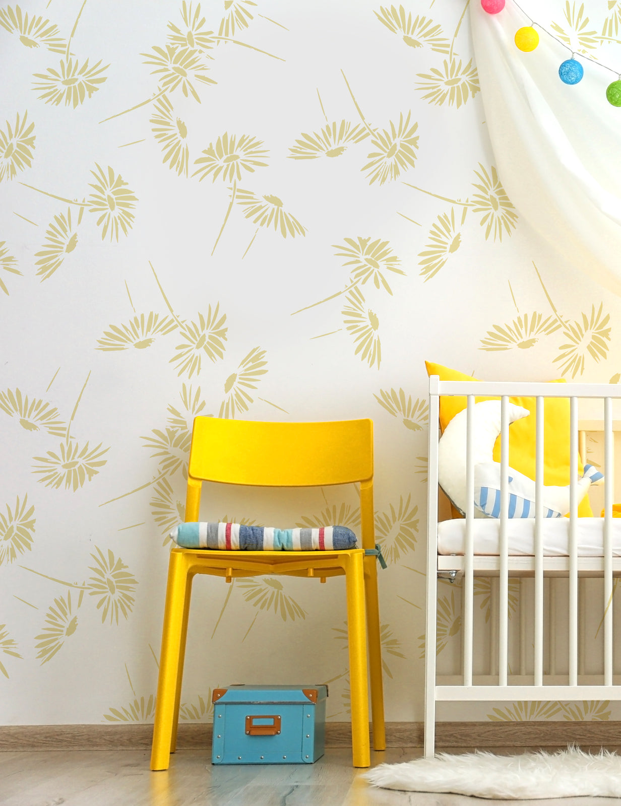 Falling Flower Pattern STENCIL, Nursery Floral Wall Painting Stencil ...