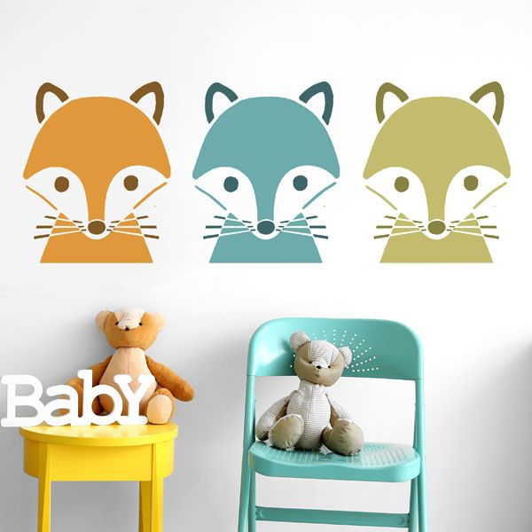 Fox face nursery stencil - Ideal stencils – IdealStencils